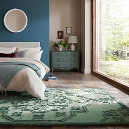 FLAIR RUGS Teppich &raquo;SABLE VINTAGE WOOL&laquo; rechteckig 12 mm H&ouml;he gr&uuml;n Oberfl&auml;che: 92% Wolle, 8% Polyester. R&uuml;ckseite: 47% Baumwolle, 32% Polyester, 21% 