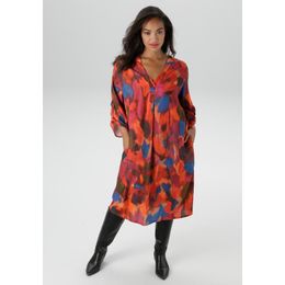 Aniston Plus Damen Aniston PLUS Druckkleid extravaganter, grafischer Druck bunt 54, N-Gr