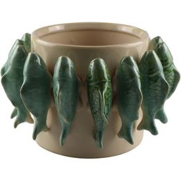 AM Design Dekofigur &raquo;Schale mit Fischen, aus Keramik&laquo; handgefertigte Osterdekoration gr&uuml;n Keramik B/H/T: 22cm x 14cm x 14cm