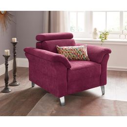 Sit & More sit&more Sessel &raquo;Arngast&laquo; inklusive Federkern und Kopfteilverstellung lila Luxus-Microfaser ALTARA NUBUCK (100% Polyester);Struktur (100% Polyester);