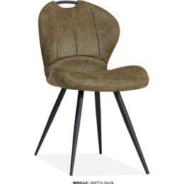 OMG Design Esszimmerstuhl &raquo;Miracle&laquo; (Set) 2 Stk.Esszimmerstuhl, pflegeleichter Bezug braun Polyester B/H/T: 54cm x 88cm x 63,5cm, 2 Stk., Stoff 