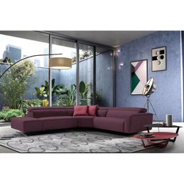 Egoitaliano Ecksofa &raquo;Stefanie-e, Designsofa der Extraklasse, bequem mit hohem Sitzkomfort&laquo; mit Relaxfunktion und verstellbaren Kopfteilelementen lila B/H/T: 314cm