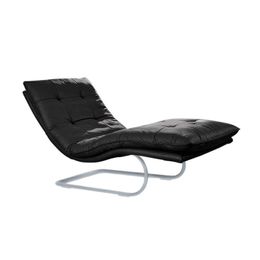 W.Schillig Relaxliege &raquo;daily dreams&laquo; in Waffelkissen-Optik, wahlweise mit Motor, silber matt, in 2 Breiten schwarz Longlife Xtra-Leder Z59: Glattleder