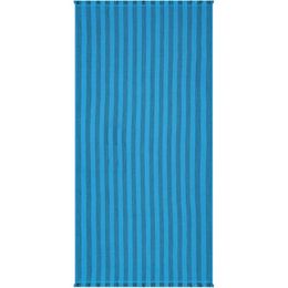 Egeria Strandtuch &raquo;Pestemal&laquo; 80x180 cm, mit Fransen blau gewebte Ware, Obermaterial: 65% Baumwolle, 20% Polyester, 15% Viskose B/L: 80cmx180cm, 1 Stk., 