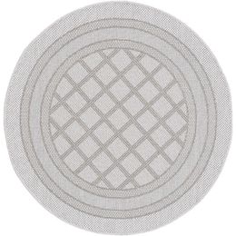 CarpetFine Teppich &raquo;Boho 104&laquo; rund 4 mm H&ouml;he robustes Flachgewebe, Sisal Optik, UV-best&auml;ndig, Au&szlig;enbereich beige Polypropylen &Oslash; 160cm 1 Stk., 4mm, &Oslash; 