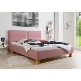 Maintal Polsterbett &raquo;Derryville&laquo; Bettseiten zerlegt, ohne Bettkasten rosa Liegefl&auml;che L&auml;nge B: 200cm x 180cm, Struktur (100% Polyester) mit Einlegerahmen/ohne