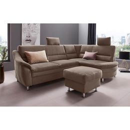 OTTO home Ecksofa &raquo;Cardoso L-Form&laquo; Federkern, wahlweise mit Bett, Schubkasten braun Struktur impr&auml;gniert (100% Polyester);Luxus-Microfaser ALTARA 