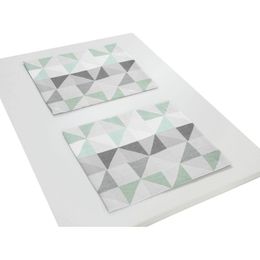 WIRTH Platzset &raquo;BERLARE&laquo; gr&uuml;n Obermaterial: 85% Polyester, 15% Baumwolle B/L: 40cm x 35cm, 2 Stk., Baumwolle Polyester, eckig