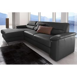 Sit & More sit&more Ecksofa &raquo;Top Ascara L-Form&laquo; inklusive Boxspring/Federkern-Polsterung, komfortablem Federkern schwarz NaturLeder;Luxus-Microfaser (100% 