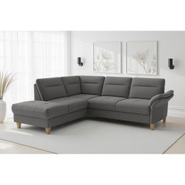 Sit & More sit&more Ecksofa &raquo;Pamela, B: 218 cm, L-Form, wahlweise mit Schlaffunktion und Bettkasten&laquo; mit Federkern und Liegefl&auml;che aus Originalstoff beige 100% 