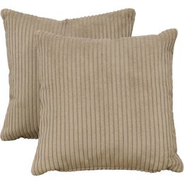 OTTO home Dekokissen &raquo;Eggery&laquo; Dekokissen mit F&uuml;llung, 2er oder 4er Set, je 40x40 cm beige Polyester B/L: 40cm, 2 Stk.