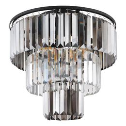 Globo LIGHTING Deckenleuchte &raquo;NAXIS&laquo; E27 1 Stk. Kristalllampe, Glaskristalle, Design Leuchte, Deckenlampe schwarz 1 Stk.