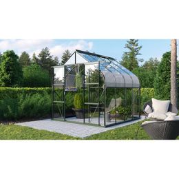 Vitavia Gew&auml;chshaus &raquo;Dione 6700 smaragd&laquo; inkl. Fundamentrahmen, Dachl&uuml;fter und Min-Max-Thermometer gr&uuml;n B/H/T: 264cm x 261cm x 258cm