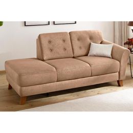 OTTO home Recamiere &raquo;Trondheim&laquo; freistehend, mit Federkern, Knopfheftung im R&uuml;cken braun Luxus-Microfaser Lederoptik (100% Polyester);Struktur weich (