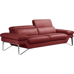 Egoitaliano 2,5-Sitzer &raquo;Princess, Designsofa und super bequem, tolle Detailverarbeitung&laquo; inkl. verstellbarer Kopfteile rot Leder BULL (Echtes Rindsleder). 