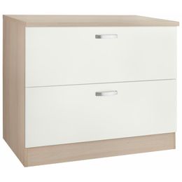 Optifit Unterschrank &raquo;Faro&laquo;, mit Metallgriffen, Breite 100 cm wei&szlig; akaziefarben, B/H/T: 100cm x 84,8cm x 60cm