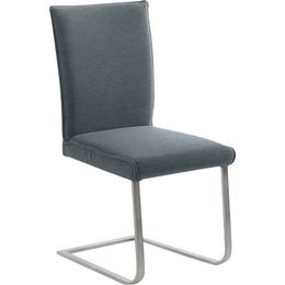 K+w Komfort & Wohnen K+W Komfort & Wohnen Freischwinger &raquo;Santos III&laquo; () mit Sattlernaht, Gestell aus Edelstahl, hochwertiger Sitzkomfort gr&uuml;n B/H/T: 47cm x 99cm x 62cm, 