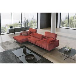 Egoitaliano Ecksofa &raquo;Masu, Design trifft sensationellen Sitzkomfort, Breite 277cm, L-Form&laquo; inkl. 2 Kissenrollen, R&uuml;ckenelemente manuell verstellbar, Metallf&uuml;&szlig;e 