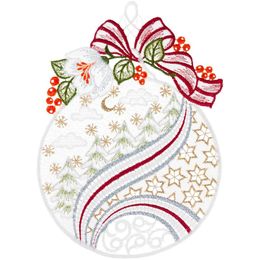 Fensterbild &raquo;Weihnachtskugel&laquo; Made in Germany rot Polyester B/L: 18cm x 25cm