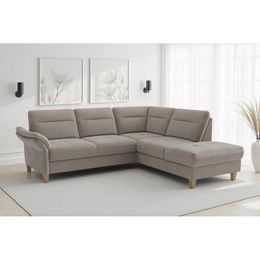 Sit & More sit&more Ecksofa &raquo;Pamela, B: 218 cm, L-Form, wahlweise mit Schlaffunktion und Bettkasten&laquo; mit Federkern beige 100% Polyester B/H/T: 218cm x 90cm x 