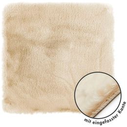 LUXOR living Stuhlkissen &raquo;Sitzauflage Novara, Kunstfell&laquo; ungepolstert, sehr weich, rund & eckig, auch als 4er Set, waschbar beige Polyester B/L: 40cm 