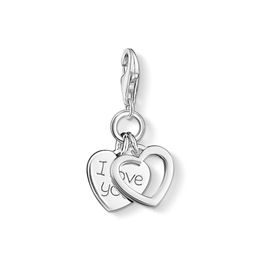 Thomas Sabo Damen Thomas Sabo Charm-Einh&auml;nger &raquo;Herzen I LOVE YOU&laquo; silber Einheitsgr&ouml;&szlig;e
