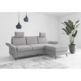OTTO home Ecksofa &raquo;Rochelle&laquo; wahlweise mit Schlaffunktion, Bettkasten und Armteilverstellung grau 95% Polyester 5% Polyamid B/H/T: 251cm x 93cm x 