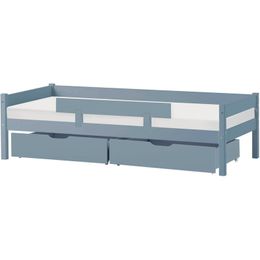 Home Affaire Jugendbett &raquo;ECO One&laquo; Kinderbett mit Rausfallschutz, mit 2 Schubk&auml;sten grau Matratzenbezug: 100% Baumwolle Liegefl&auml;che L&auml;nge B: 70cm x 