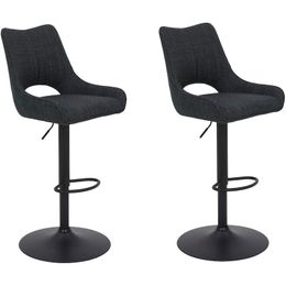Hela Barhocker &raquo;ROCKPORT&laquo; Set, drehbar,h&ouml;henverstellbar,Gasdruckfeder,R&uuml;ckenausschnitt,Tellerfu&szlig; grau 100% Polyester B/H/T: 50cm x 96cm x 57cm, 