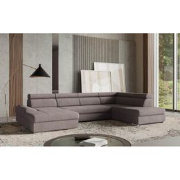 Sit & More sit&more Wohnlandschaft &raquo;U-Form&laquo; mit verstellbaren Kopfteilen, wahlweise mit Schlaffunktion grau 90% Polyester, 10% Polyamid B/H/T: 345cm x 79cm x 