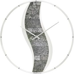 AMS Unisex AMS Wanduhr &raquo;W9646&laquo; Quarzuhr,Holz,Wohnzimmer,Esszimmer,K&uuml;che,Arbeitszimmer,B&uuml;ro,&Oslash;40cm grau B/H/L: 5cm
