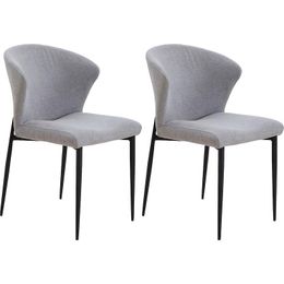 Salesfever Esszimmerstuhl &raquo;Dallas 2er-Set&laquo; (Set) 2 Stk.mit Metallgestell, B 63, H 87, T 56 cm grau Metall, Nylon, Polyester B/H/T: 63cm x 87cm x 56cm,
