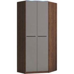 Priess Eckkleiderschrank &raquo;Barcelona Kleiderschrank Eckl&ouml;sung Raumwunder&laquo; in 2 Tiefen Schrank Eckschrank Garderobe wei&szlig; Holzwerkstoff B/H/T: 78cm x 