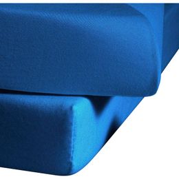Fleuresse Betttuch &raquo;Colours&laquo; offenes Bettlaken blau Mako-Satin, Obermaterial: 100% Baumwolle B/L: 160cm x 260cm, 1 Stk., Mako-Satin, 160x260 15cm