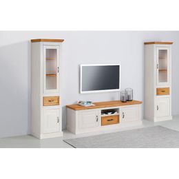 OTTO home Wohnwand &raquo;Selma&laquo; Set, 3 Stk. tlg. wei&szlig; Massivholz B/H/T: 270cmcm x 180cmcm x 45cmcm