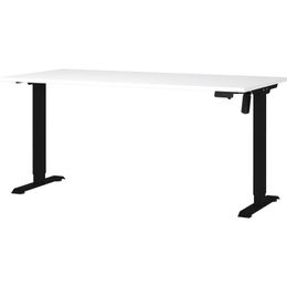 Germania Schreibtisch &raquo;Boras&laquo; Breite 120/140/160/180 cm, Metallgestell, elektrisch h&ouml;henverstellbar schwarz-wei&szlig; B/H/T: 160cm x 120cm x 80cm, 