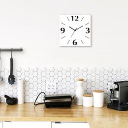 Artland Wanduhr &raquo;Uni Trendfarben&laquo; wahlweise mit Quarz- oder Funkuhrwerk, lautlos ohne Tickger&auml;usche wei&szlig; B/H/T: 30cm x 30cm x 0,3cm, Quarzuhr, 4 Ziffern