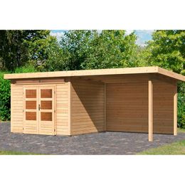 Karibu Gartenhaus &raquo;Ammersee 4&laquo; beige Holzwerkstoff ohne Fu&szlig;boden, R&uuml;ckwand, ohne Dacheindeckung