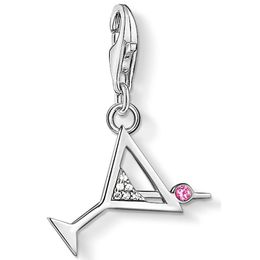Thomas Sabo Damen Thomas Sabo Charm-Einh&auml;nger &raquo;Cocktail&laquo; mit Zirkonia (synth.) rosa Einheitsgr&ouml;&szlig;e