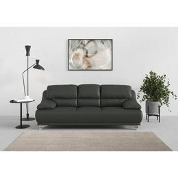 COTTA 3-Sitzer &raquo;Maranello&laquo; grau 100% Echtleder B/H/T: 216cm x 86cm x 93cm, Leder PAMPAS