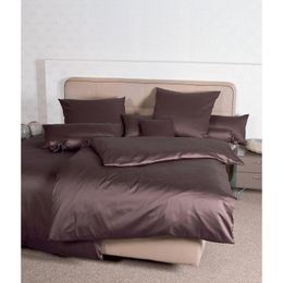 Janine Bettw&auml;sche &raquo;Colors&laquo; 2 Stk. feinf&auml;dige uni Bettw&auml;sche f&uuml;r alle Jahreszeiten, Markenrei&szlig;verschluss braun Mako-Satin, Obermaterial: 100% Baumwolle B/L: 