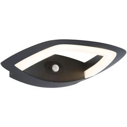 Paulmann LED Au&szlig;en-Wandleuchte &raquo;Outdoor 230V Akena PIR anthrazit&laquo; Warmwei&szlig; PIR-Sensor, Bewegungsmelder grau 1, H: 7cm