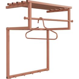 SPINDER DESIGN Garderobenleiste &raquo;RIZZOLI&laquo; Familiengarderobe aus Stahl mit 10 Haken, Hutablage und Kleiderstange orange Stahl B/H/T: 76cm x 76cm x 34cm