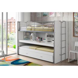 Vipack Hochbett &raquo;Bonny, mit 3 Schlafgelegenheiten, super praktisch im Kinderzimmer&laquo; B/H/T ca. 222x161x102cm, Dekor Oberfl&auml;che, in verschieden Farben, mit 