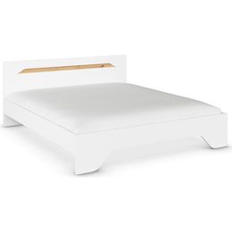 OTTO home Bett &raquo;Doppelbett Holzbett Futonbett AGORDO&laquo; Liegefl&auml;che: 180x200 cm, mit stilvoller Kopfteil-Absetzung in Eiche Artisan MADE IN GERMANY 