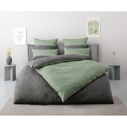 Tom Tailor HOME Bettw&auml;sche &raquo;Henry&laquo; 3 Stk. Bettw&auml;sche aus Baumwolle, mit GRATIS-Zugabe: Sporthandtuch gr&uuml;n Renforc&eacute;, Obermaterial: 100% Baumwolle B/L: 