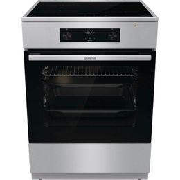 Gorenje Induktions-Standherd &raquo;GEIT6C60XPG&laquo; BridgeZone. Mehr Platz f&uuml;r gro&szlig;e Pfannen und Br&auml;ter silber Backofent&uuml;r mit 2-fach-Verglasung unterst&uuml;tzt 