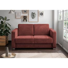 Home Affaire Ecksofa &raquo;Lazio modern und bequem, schmale Armlehnen, tolle Detailverarbeitung&laquo; mit 2 Einzelausz&uuml;gen als L&auml;ngsschl&auml;fer orange 100% 