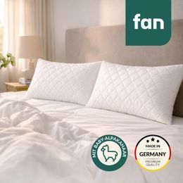 f.a.n. fan Naturhaarkissen &raquo;Baby Alpaka&laquo; F&uuml;llung: Wolle 1 Stk. tlg. Alpaka-Steppf&uuml;llung "Vlies der G&ouml;tter" wei&szlig; Bezug: 100% Baumwolle. Bezug Innenkissen: 100