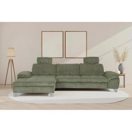 Die PlanBar Ecksofa &raquo;Recamiere MP-IN14007 L-Form, Breite 318 cm&laquo; wahlweise mit Schlaffunktion und verstellbaren Kopfst&uuml;tzen 100% Polyester B/H/T: 